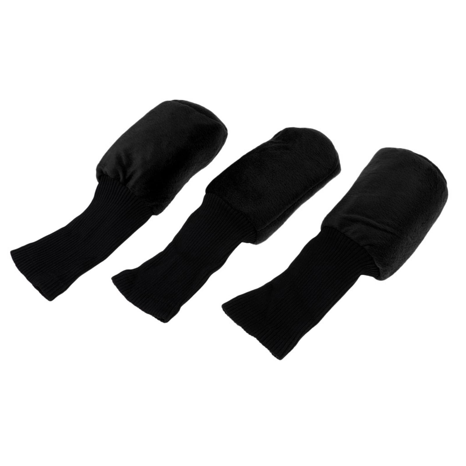 3pcs Golf Clubs Set Driver Covers Cloth, Black