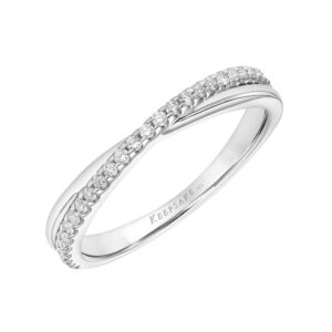 diamond x cross ring for women wedding band 925 sterling silver 1/5ct (i-j, i3), size 7, by keepsake