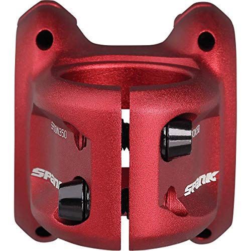 Spank Spoon 350 Stem,Red,45mm Chamfered bar clamp, Ultra-short stack height, Bicycle Stem, Ideal for ASTM 5, All mountain, enduro, trail, free ride, DJ, E-Bike