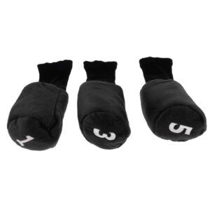 3pcs golf clubs set driver covers cloth, black