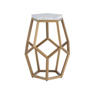 universal furniture miranda kerr opaline martini metal side table with pearl top in gold finish