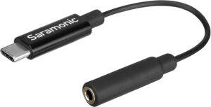 saramonic gold-plated 3.5mm female microphone & audio adapter cable for dji osmo action (sr-c2007)