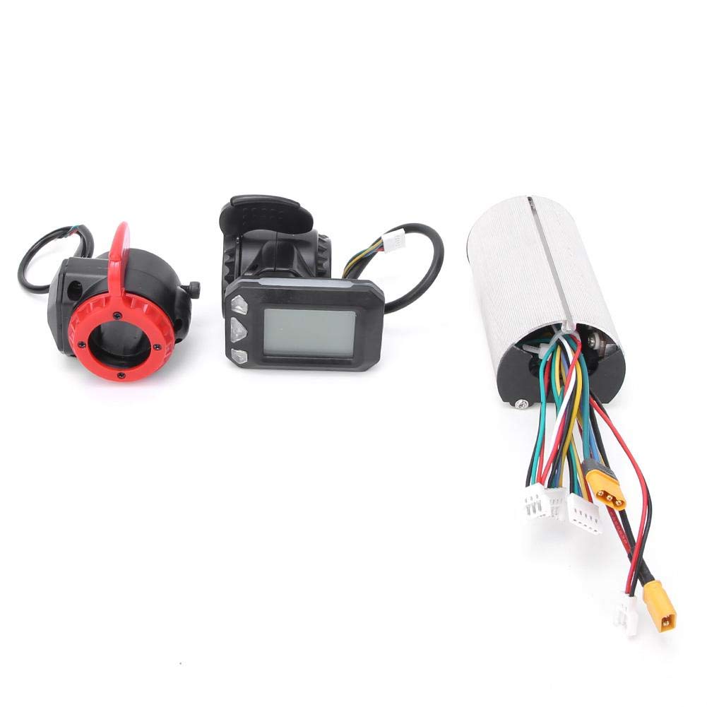 life Motor Brushless Controller Kit,Carbon Fiber Electric Controller with LCD Display Panel for Electric Bike Scooter(Controller + Throttle + Brake)