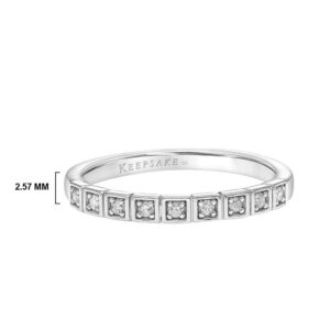 Princess Diamond Ring for Women Wedding Band 925 Sterling Silver 1/10ct (I-J, I3), Size 6, by Keepsake