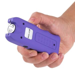 POLICE 628 Stun Gun with LED Flashlight and Siren Alarm, Purple