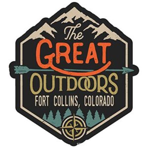 fort collins colorado the great outdoors design 4-inch vinyl decal sticker