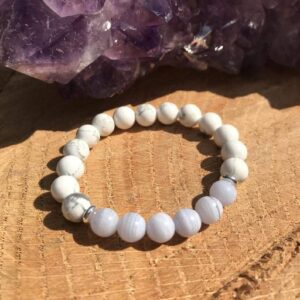 Precious-GEMS Jewelry Blue Lace Agate & Howlite