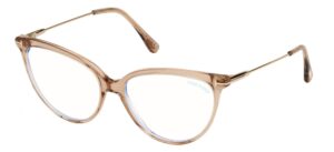 tom ford ft 5688-b blue block transparent brown 55/15/140 women eyewear frame