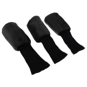 3pcs Golf Clubs Set Driver Covers Cloth, Black