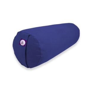 round yoga bolster blue, yoga bolster, bolster for restorative yoga, yoga pillow, yoga cushion, meditation pillow, restorative yoga