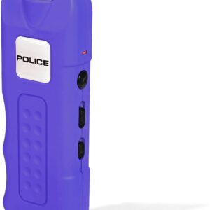 POLICE 628 Stun Gun with LED Flashlight and Siren Alarm, Purple