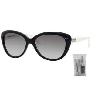 Kate Spade New York Angelique 0FU8/Y7 55M Black Cream/Gray Gradient Butterfly Sunglasses for Women+ BUNDLE with Designer iWear Eyewear Kit