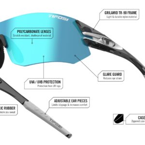 Tifosi Optics Tsali Sunglasses (Crystal Smoke/White, Clarion Blue/AC Red/Clear)