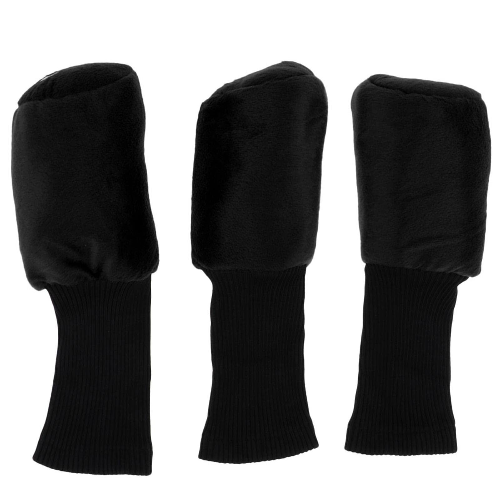 3pcs Golf Clubs Set Driver Covers Cloth, Black