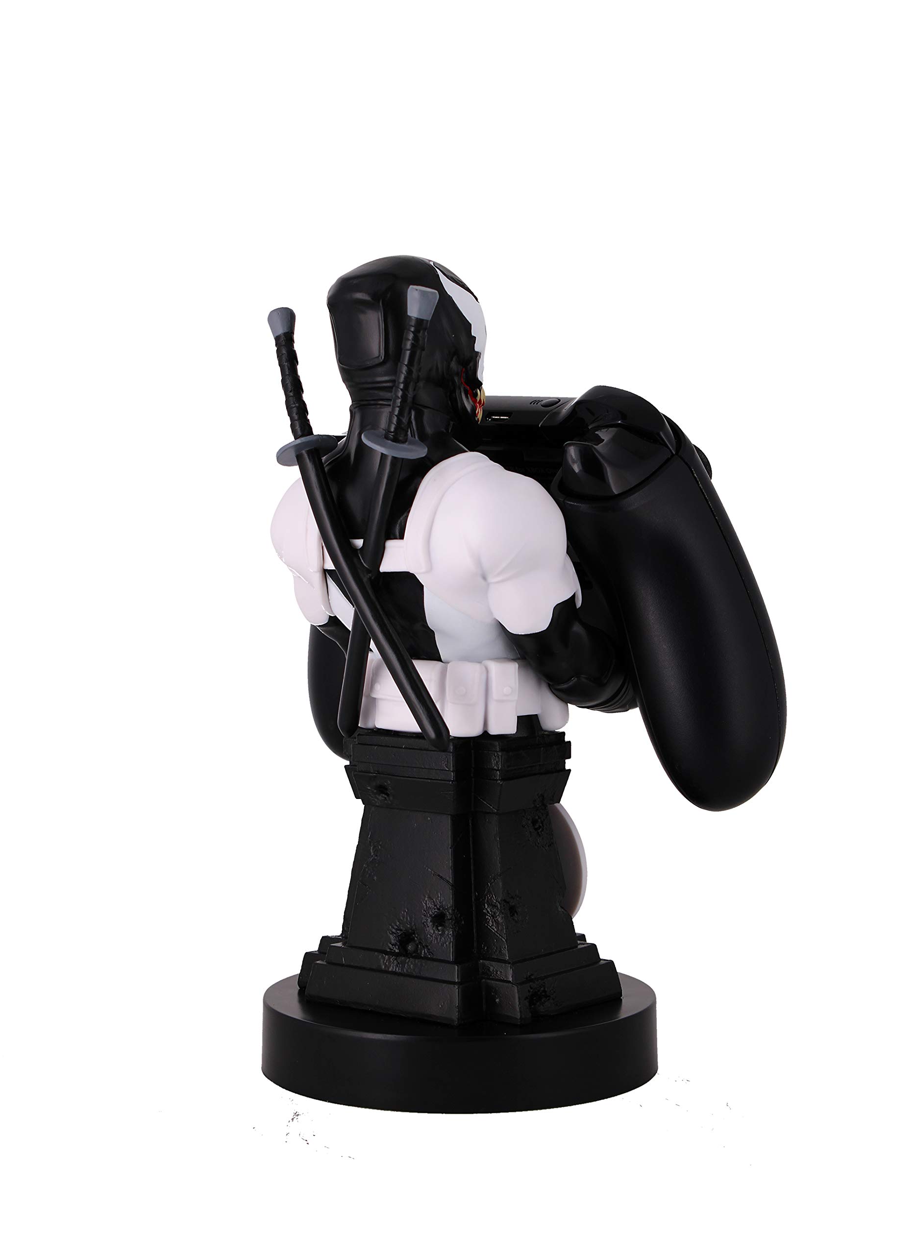 Exquisite Gaming: Deadpool Back in Black: Deadpool Venom - Original Mobile Phone & Gaming Controller Holder, Device Stand, Cable Guys, Licensed Figure