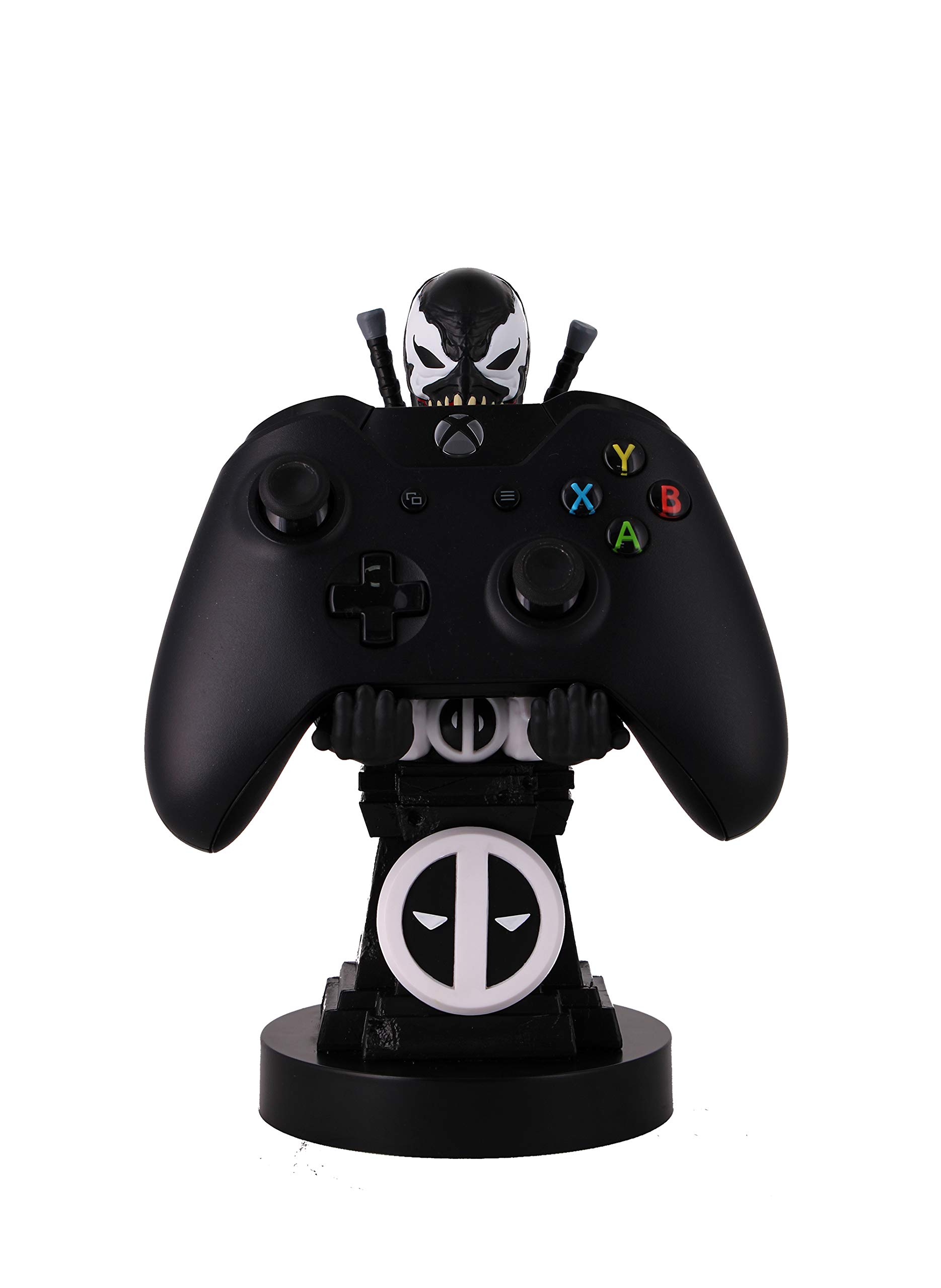 Exquisite Gaming: Deadpool Back in Black: Deadpool Venom - Original Mobile Phone & Gaming Controller Holder, Device Stand, Cable Guys, Licensed Figure