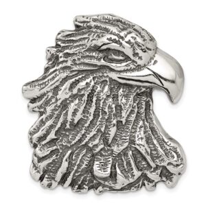 sterling silver antiqued eagle head pendant 39mm 33mm style qc4083