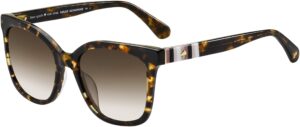 kate spade new york kiya/s 0086/ha 53m dark havana/brown gradient square sunglasses for women + bundle with designer iwear eyewear kit