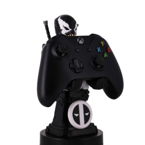 Exquisite Gaming: Deadpool Back in Black: Deadpool Venom - Original Mobile Phone & Gaming Controller Holder, Device Stand, Cable Guys, Licensed Figure