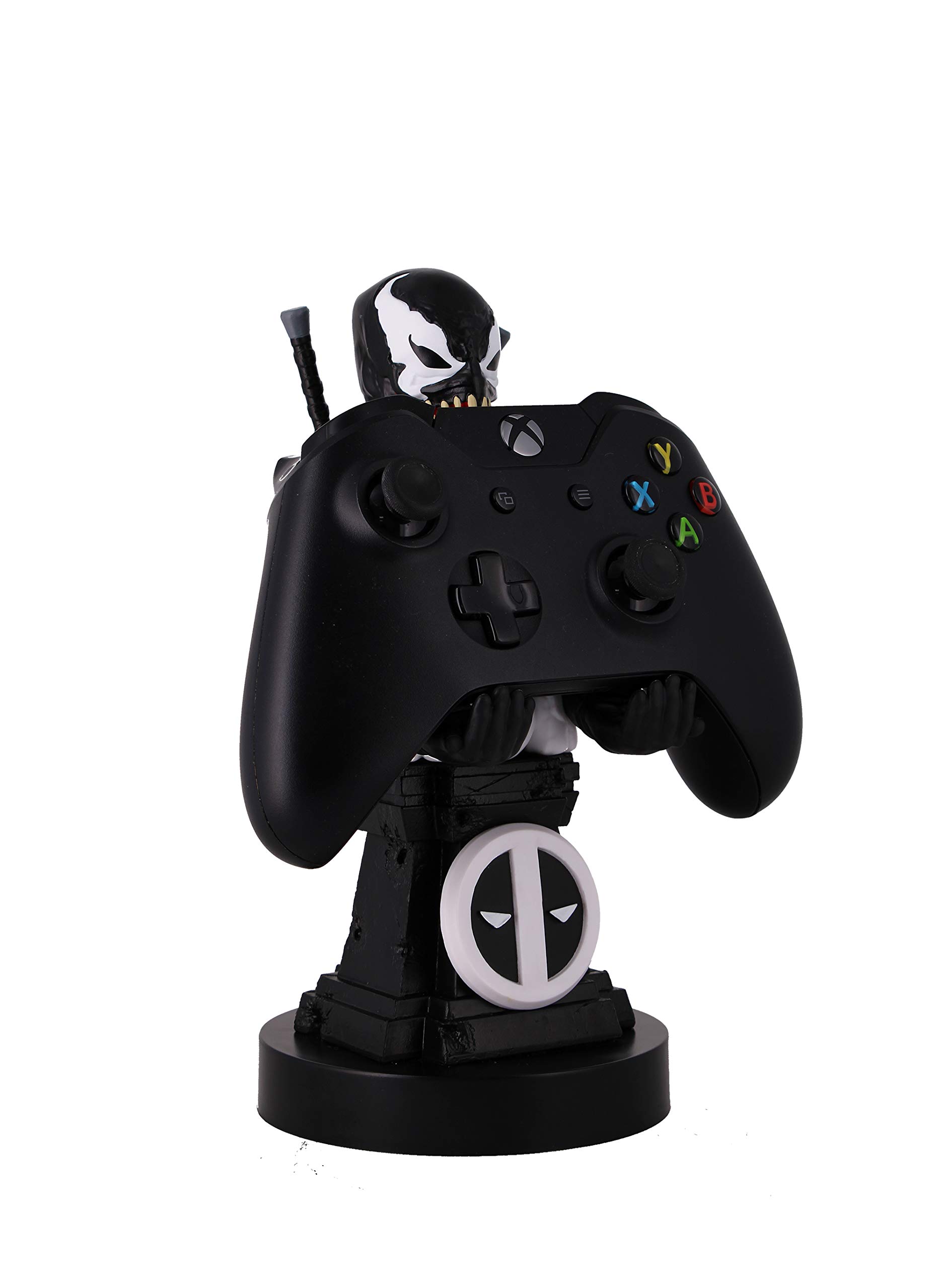 Exquisite Gaming: Deadpool Back in Black: Deadpool Venom - Original Mobile Phone & Gaming Controller Holder, Device Stand, Cable Guys, Licensed Figure