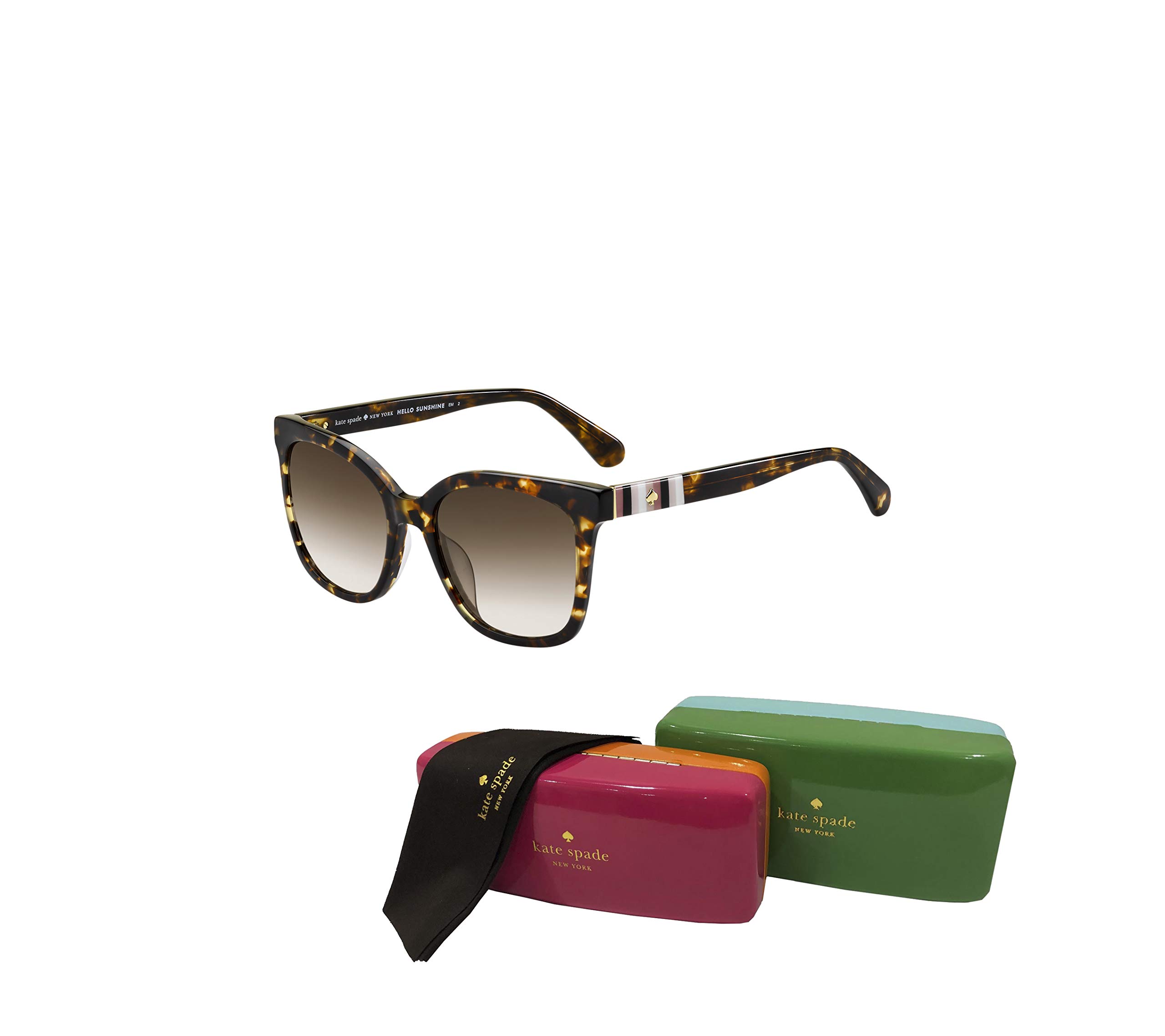 Kate Spade New York Kiya/S 0086/HA 53M Dark Havana/Brown Gradient Square Sunglasses for Women + BUNDLE with Designer iWear Eyewear Kit