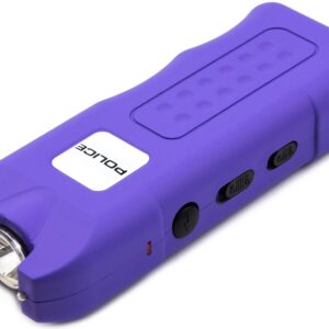 POLICE 628 Stun Gun with LED Flashlight and Siren Alarm, Purple