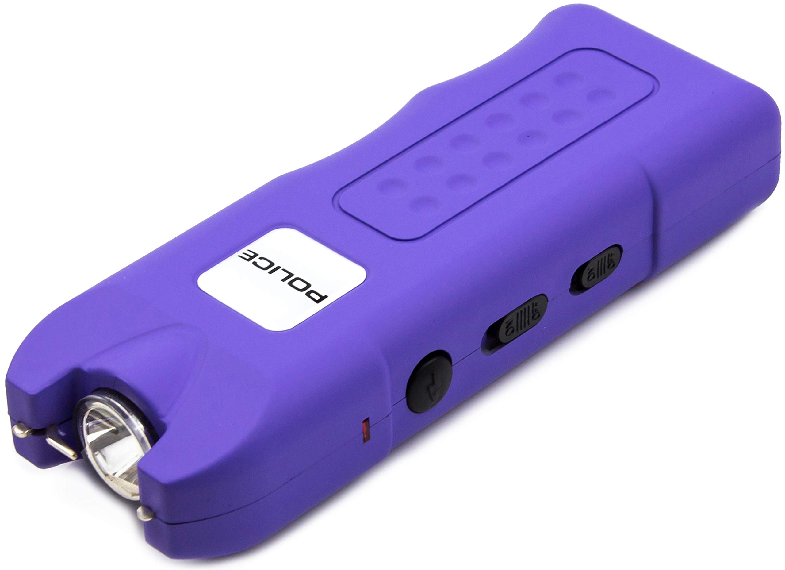 POLICE 628 Stun Gun with LED Flashlight and Siren Alarm, Purple