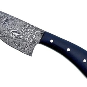 Smart & Sharp Custom Handmade Damascus Steel Hunting Knife/Skinning Knife SS-17333,34 and 35 (Black Micarta)