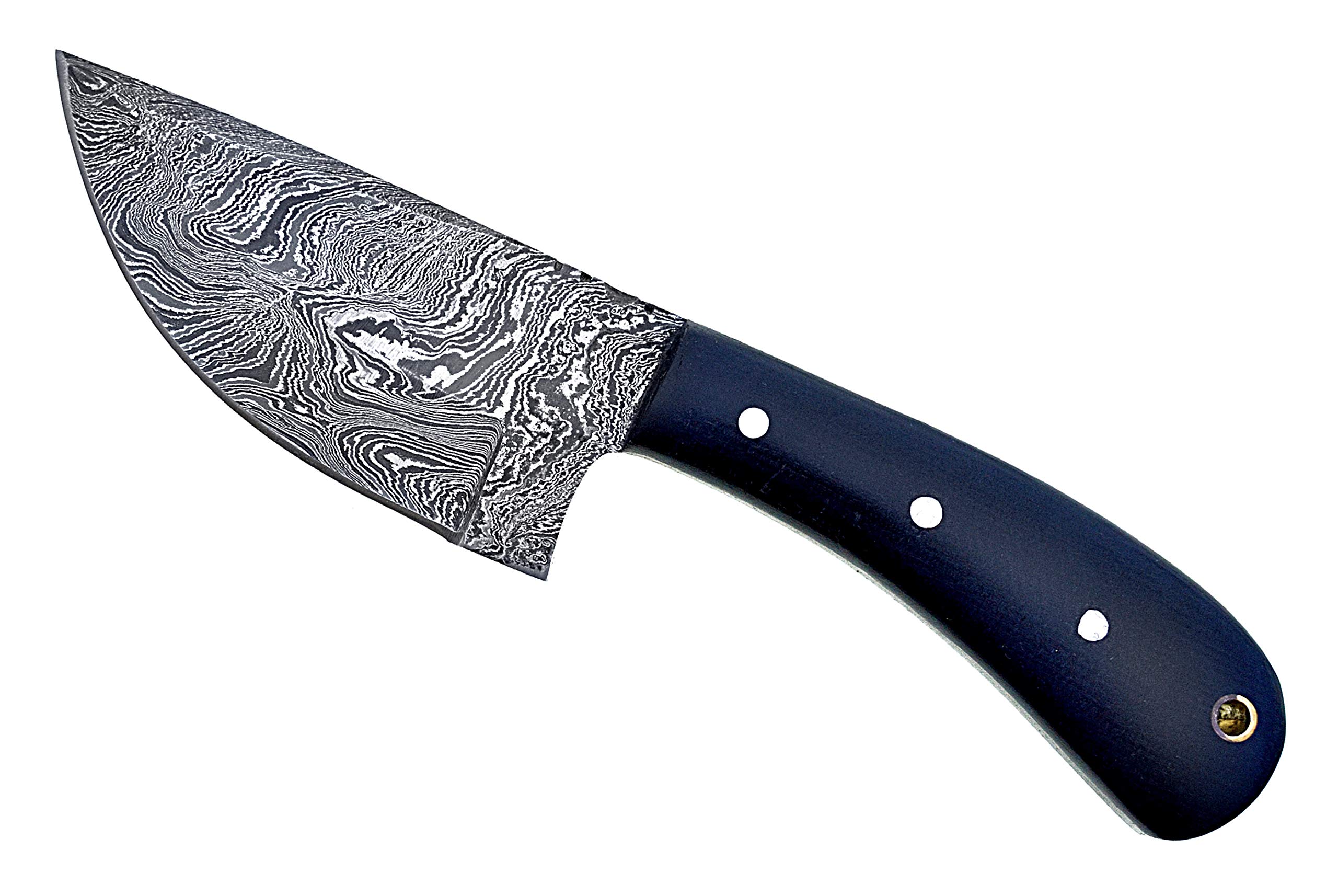 Smart & Sharp Custom Handmade Damascus Steel Hunting Knife/Skinning Knife SS-17333,34 and 35 (Black Micarta)