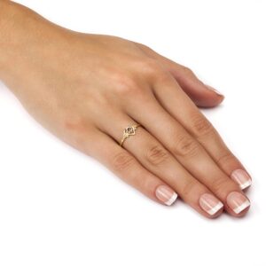 PalmBeach Yellow Gold-plated Round Simulated Birthstone Heart Ring Sizes 5-10 Size 9 Month 6