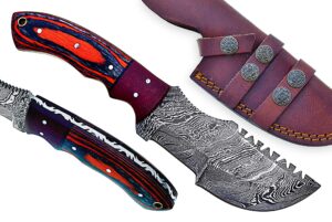 smart & sharp custom handmade damascus steel hunting knife/tracker knife ss-17332 (black and orange)