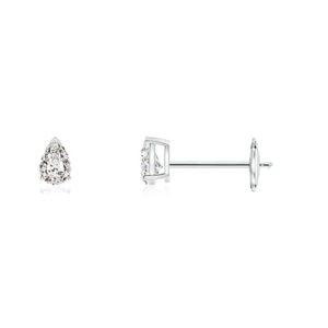 angara natural diamond solitaire stud earrings for women in 14k white gold (color-iji1i2 | diamond size-3x2mm) | april birthstone jewelry gift for women | birthday | wedding | anniversary