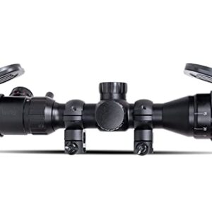 Monstrum 3-9x32 AO Rifle Scope with Illuminated Range Finder Reticle and Parallax Adjustment | Monstrum Flip Up Scope Cover Set | Bundle