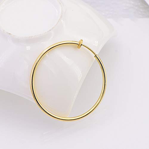 Aganippe Gold/Silver Clip On Hoop Earrings for Women Non Piercing Earrings Jewelry Set Large Hoop Earrings for Women Teens Retractable Clip On Hoop Earrings (8 Pair gold silver earrings)