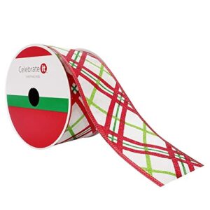 2.5" wired plaid ribbon by celebrate it christmas