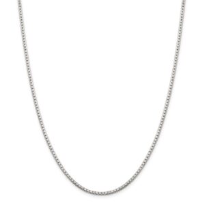 sterling silver 2mm 8 sided diamond-cut box chain 20in 2mm style qbr040-20