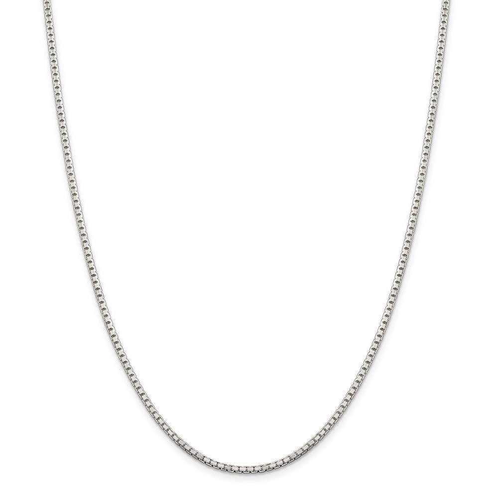 Sterling Silver 2mm 8 Sided Diamond-cut Box Chain 20in 2mm style QBR040-20