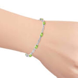 Rylos Spectacular Tennis Bracelet Set With Peridot & Diamonds - August Birthstone*