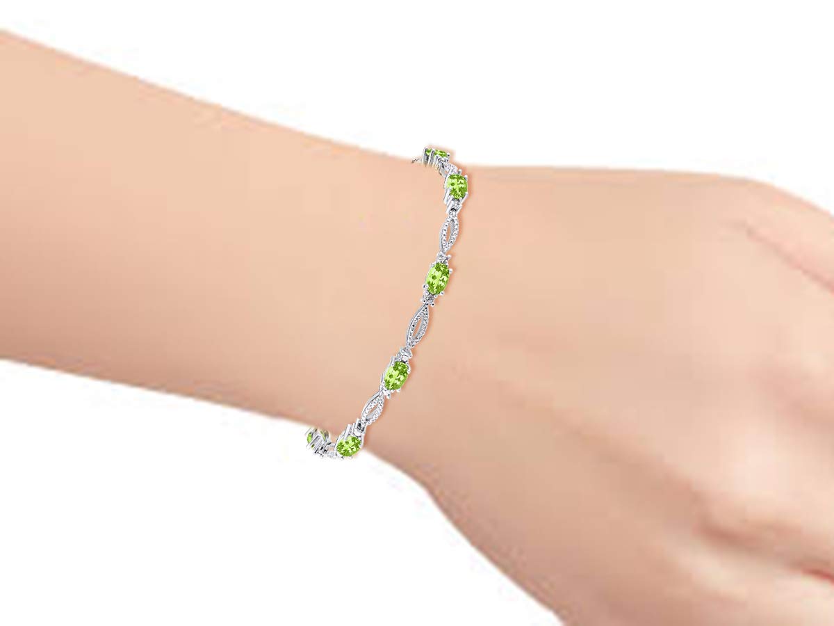 Rylos Spectacular Tennis Bracelet Set With Peridot & Diamonds - August Birthstone*