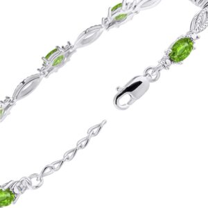 Rylos Spectacular Tennis Bracelet Set With Peridot & Diamonds - August Birthstone*