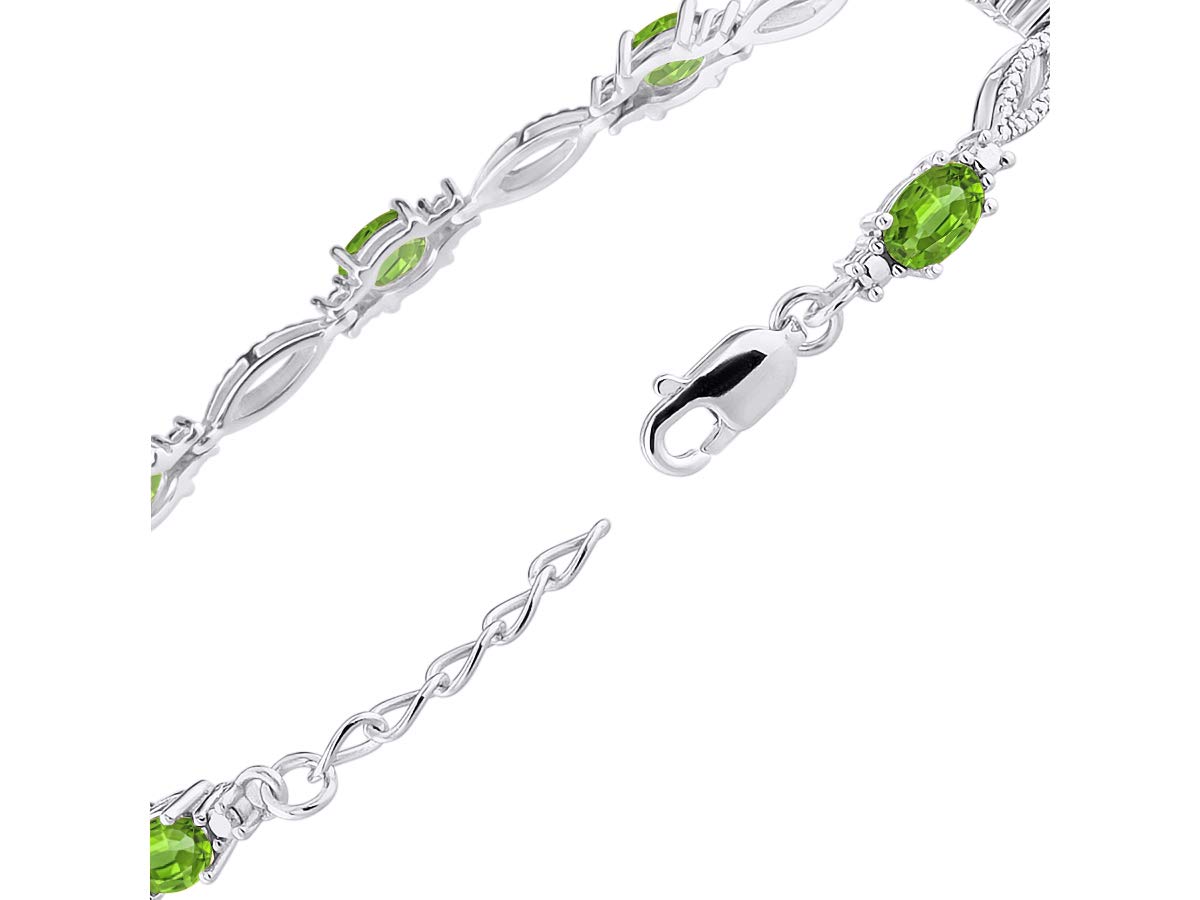 Rylos Spectacular Tennis Bracelet Set With Peridot & Diamonds - August Birthstone*