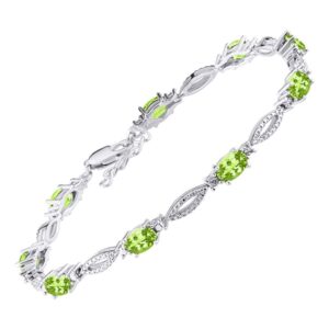 Rylos Spectacular Tennis Bracelet Set With Peridot & Diamonds - August Birthstone*