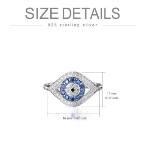 PEIMKO 925 Sterling Silver Turkish Evil Eye Rings for Women, Cubic Zirconia Evil Eye Jewelry Protection Lucky Birthday Gift Size 5-12 (8)