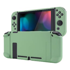 extremerate playvital back cover for nintendo switch console, ns joycon handheld controller separable protector hard shell, customized dockable protective case for nintendo switch - matcha green