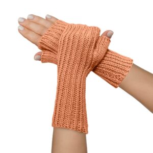 TINKUY PERU - Peruvian Alpaca Wool Women's & Men's Fingerless Mitten Des Gants Gloves (Mustard)