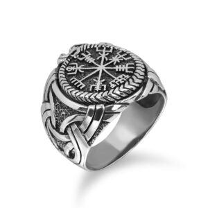 withlovesilver 925 sterling silver celtic talisman vegvisir viking compass protection ring (9)