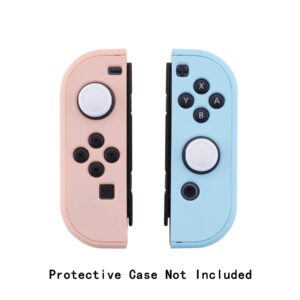 eXtremeRate PlayVital Switch Joystick Caps, Switch Lite Thumbstick Caps, Silicone Analog Cover for Switch OLED Joycon Thumb Grip Rocker Caps for Nintendo Switch & Switch Lite - White