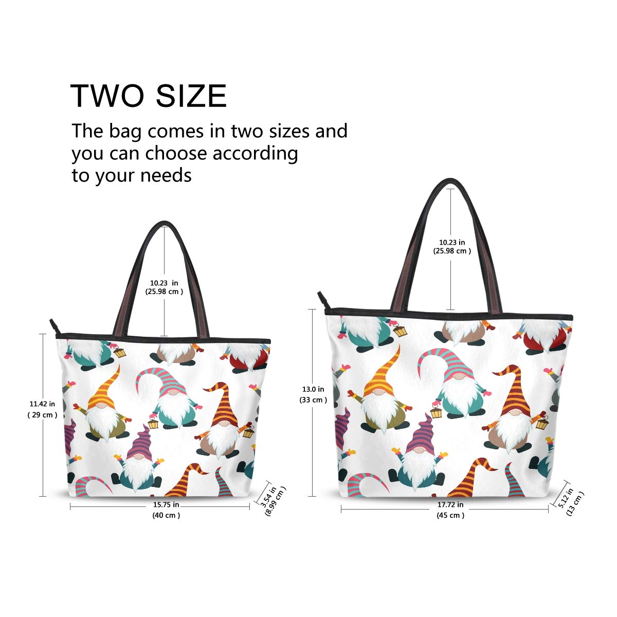 Scandinavian Christmas Gnome Handbags and Purse for Women Tote Bag Large Capacity Top Handle Shopper Shoulder Bag