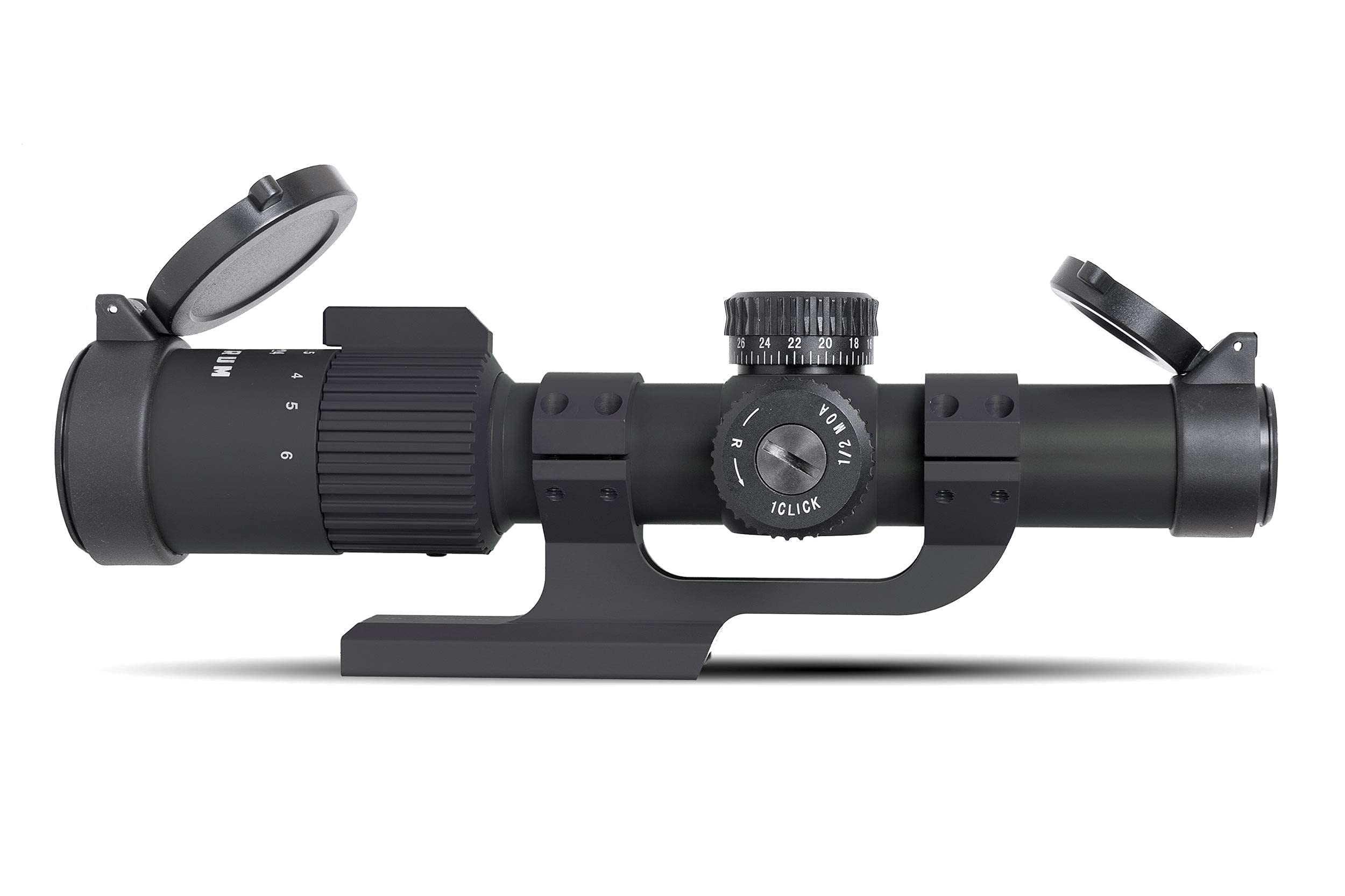 Monstrum Alpha Series 1-6x24 First Focal Plane FFP Rifle Scope | ZR300 H-Series Offset Scope Mount | Bundle