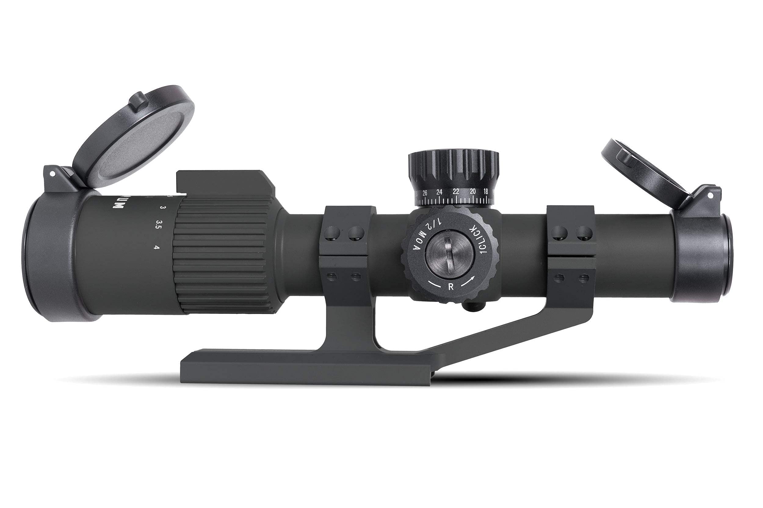 Monstrum G3 1-4x24 First Focal Plane FFP Rifle Scope | ZR305 H-Series Offset Scope Mount | Bundle